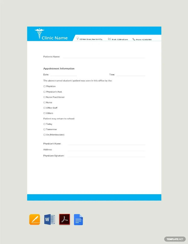 Doctors Note Template – 14+ Free Word, Excel, PDF Format Download!