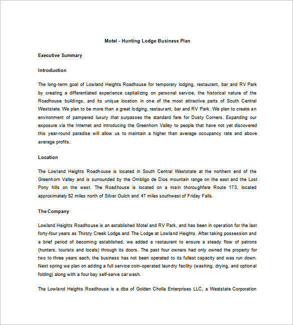 13+ Hotel Business Plan Templates - PDF, Google Docs, MS Word, Apple Pages