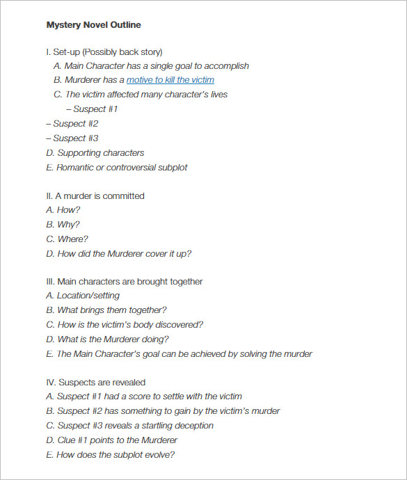 Novel Outline Template 4 Free Sample Example Format Download 