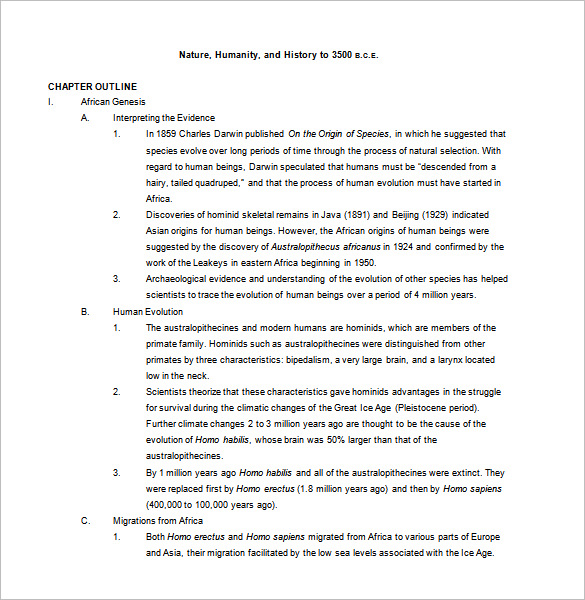 8+ Chapter Outline Templates - Word, Excel, PDF