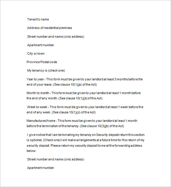 23 Notice To Quit Templates PDF Google Docs MS Word Apple Pages