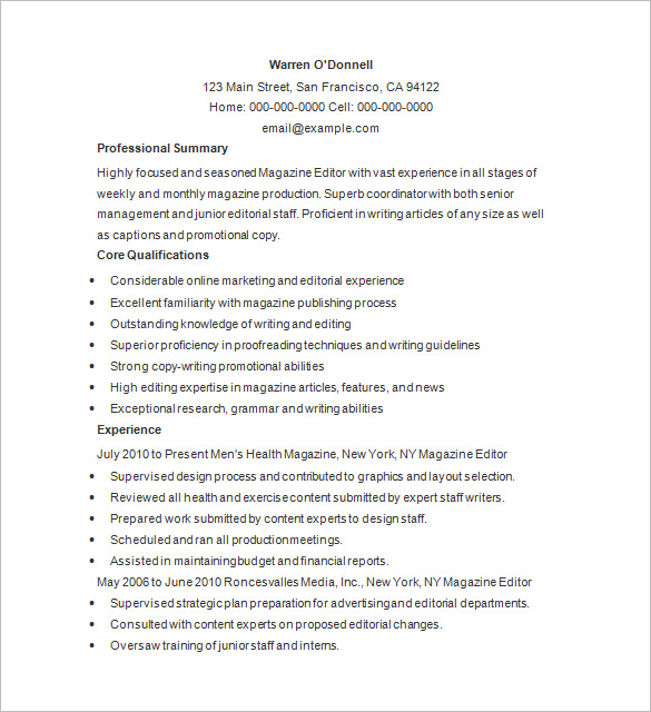 23+ Writer Resume Templates - DOC, PDF