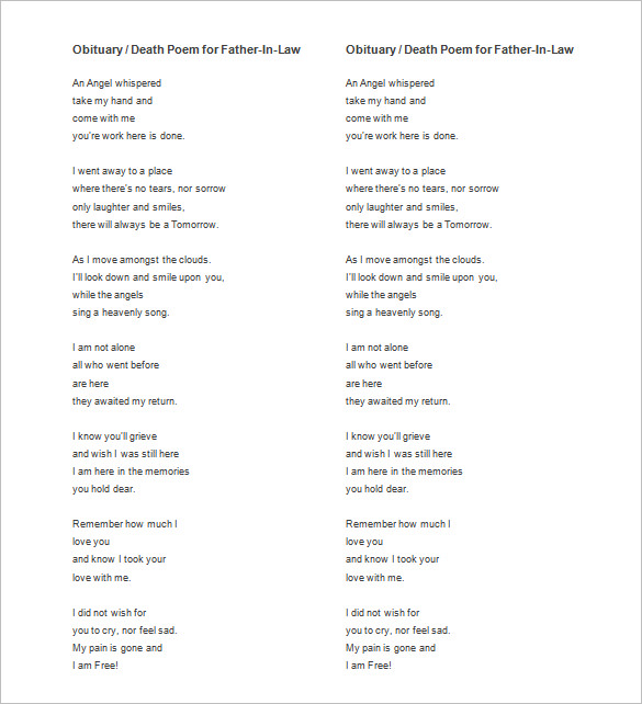 15+ Obituary Templates for Father - Free Word, Excel, PDF, PSD Format ...