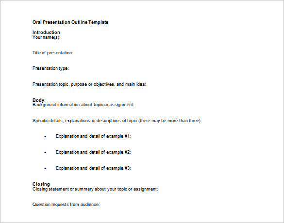 Presentation Outline Template - Free 28+ Sample, Example, Format