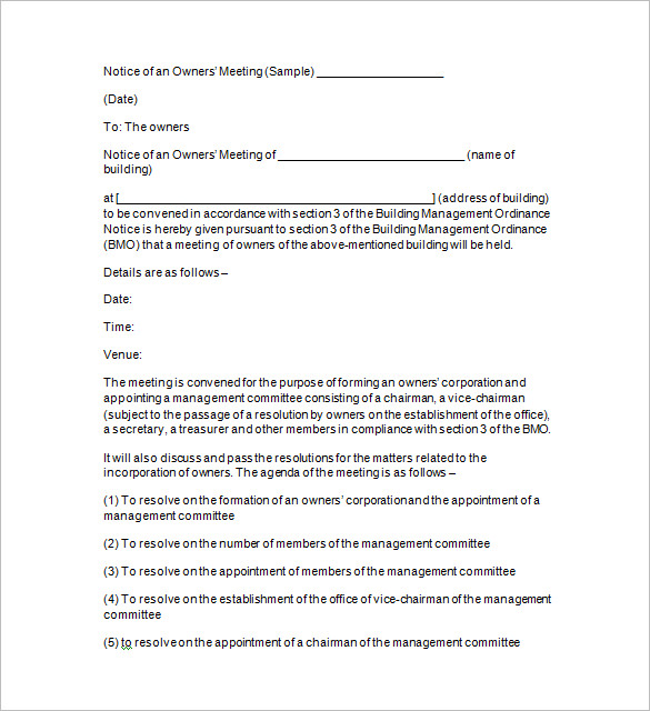 24+ Notice of Meeting Templates - Google Docs, MS Word, Apple Pages