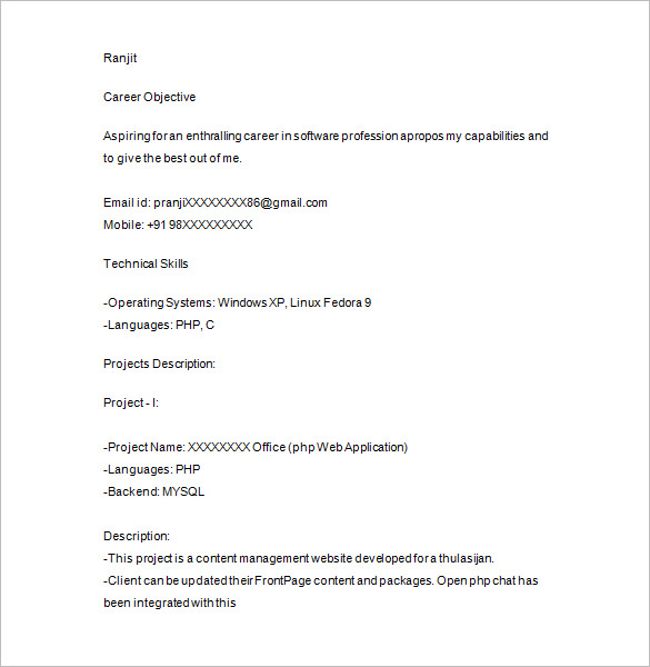 24+ PHP Developer Resume Templates - DOC, PDF
