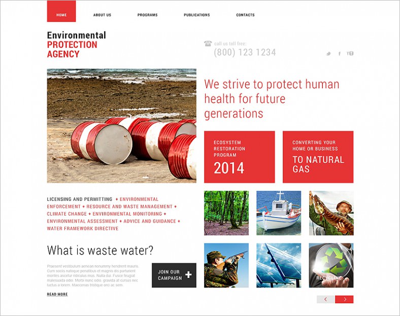 14+ Environmental Website Templates & Themes | Free & Premium | Free ...