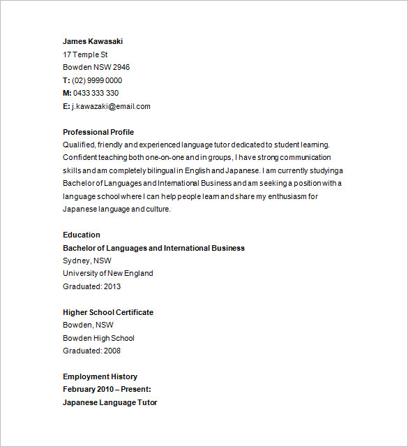 11+ Tutor Resume Templates - DOC, PDF | Free & Premium Templates