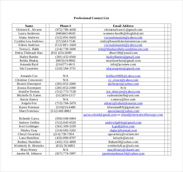 List Templates Free Word Templates