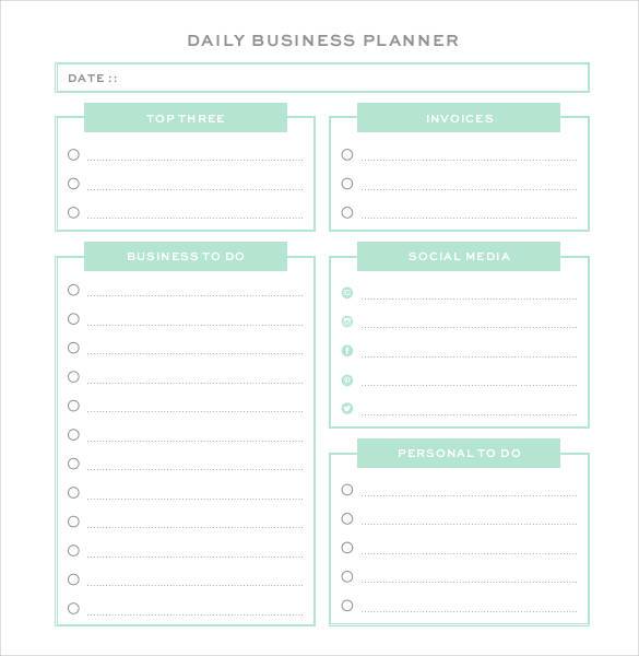 Daily Planner Template Free Word Templates