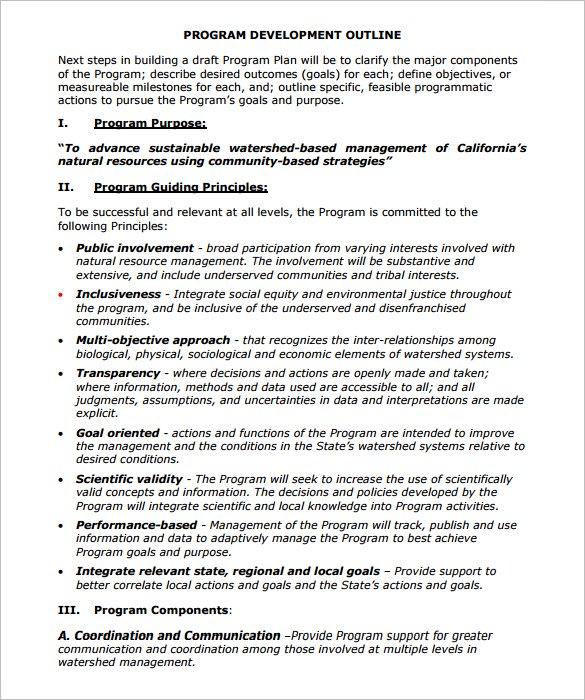 8+ Program Outline Templates - DOC, PDF