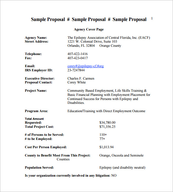 Cost Proposal Template 18 Free Word PDF Format Download