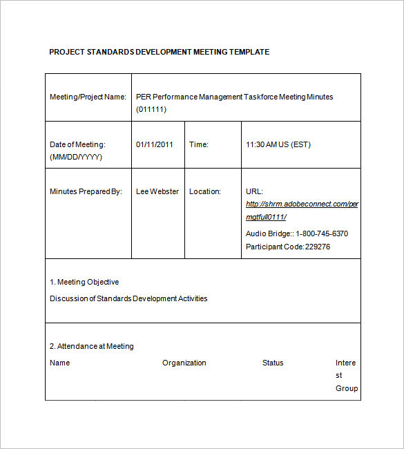 18+ Project Meeting Minutes Template -Google Docs, Word, Apple Pages