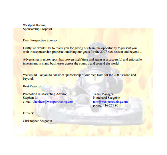 Sponsorship Proposal Template 12 Free Word PDF Format Download 