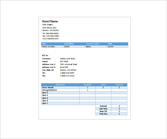 19+ Hotel Receipt Templates - DOC, PDF, PSD