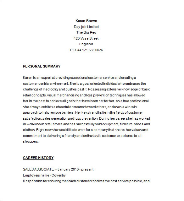 9+ Retail Resume Templates - DOC, PDF