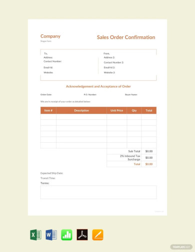 40+ Order Template - Word, Excel, PDF