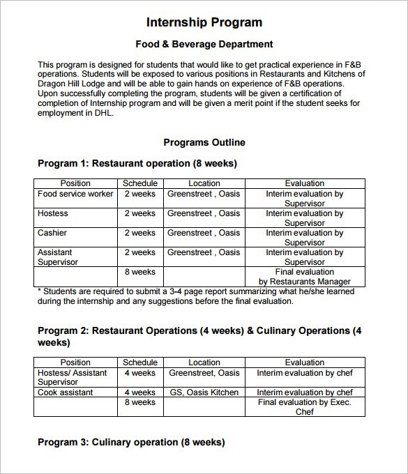 8 Program Outline Templates DOC PDF
