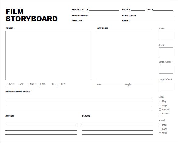 7 Movie Storyboard Templates DOC PDF 7 Movie Storyboard Templates DOC PDF