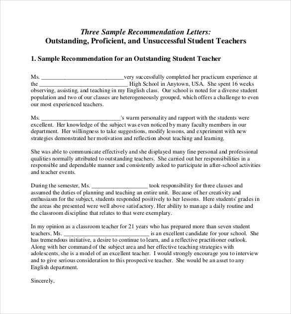 Free 28+ Letters of Recommendation for Teacher - PDF, DOC