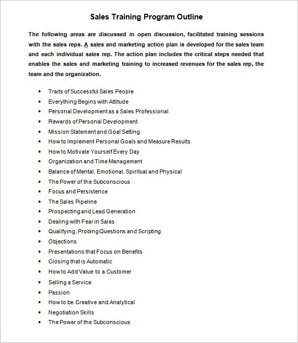 8 Program Outline Templates DOC PDF