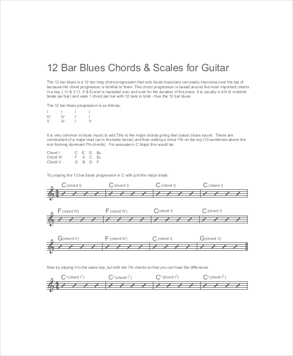 6 Sample Basic Guitar Chord Charts Free Sample Example