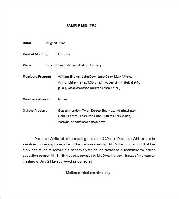 25+ School Meeting Minutes Template - Word, Excel, PDF Format Download
