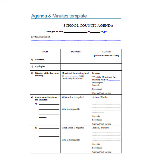 Free 25+ School Meeting Minutes Template - Word, Excel, PDF Format Download