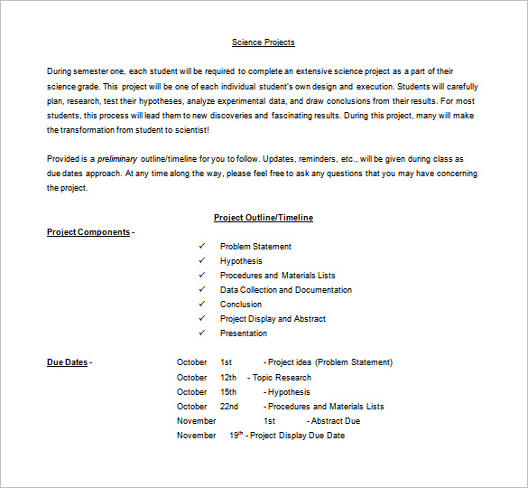 Project Outline Template - 9+ Free Sample, Example, Format Download