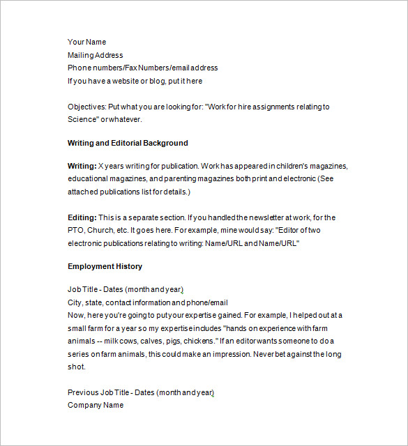 23+ Writer Resume Templates - DOC, PDF