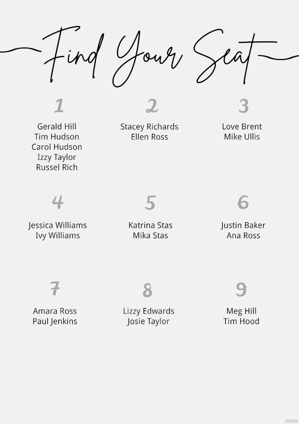 Table Seating Chart Template – 22+ Free Sample, Example, Format Download!
