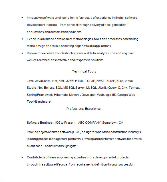 Java Developer Resume Template - 17+ Samples, Examples, Format Download!