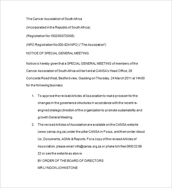 24+ Notice of Meeting Templates - Google Docs, MS Word, Apple Pages