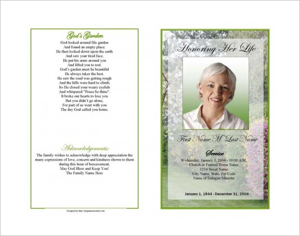 Obituary Program Template 19 Free Word Excel PDF PSD PPT Format 