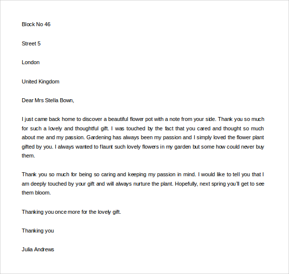 Thank You Letter For Gift 9 Free Word Excel PDF Format Download 