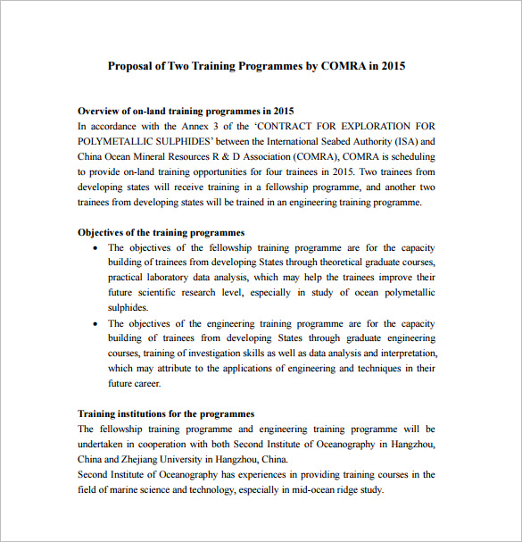 57 Training Proposal Templates In PDF Google Docs MS Word Pages 