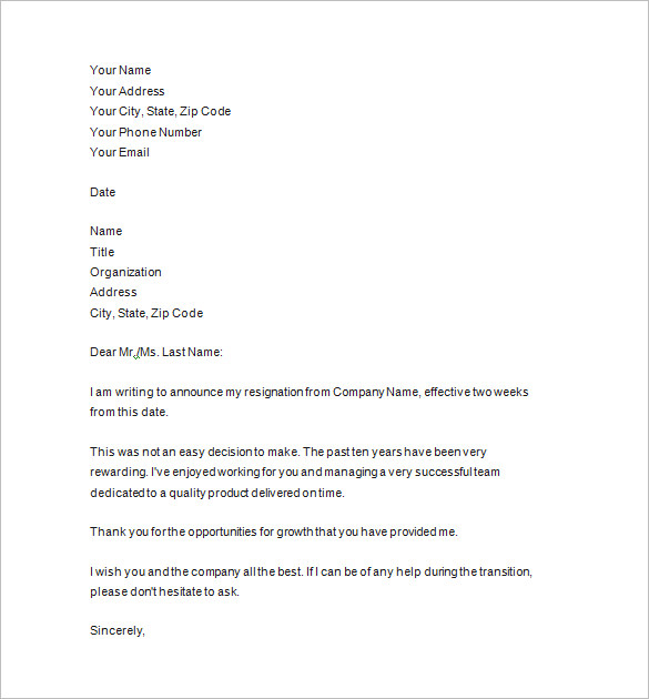 Resignation Notice Template 17 Free Samples Examples Format Download Resignation Notice Template 17 Free Samples Examples Format Download