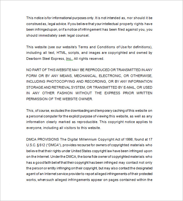 12+ DMCA Notice Templates - DOC