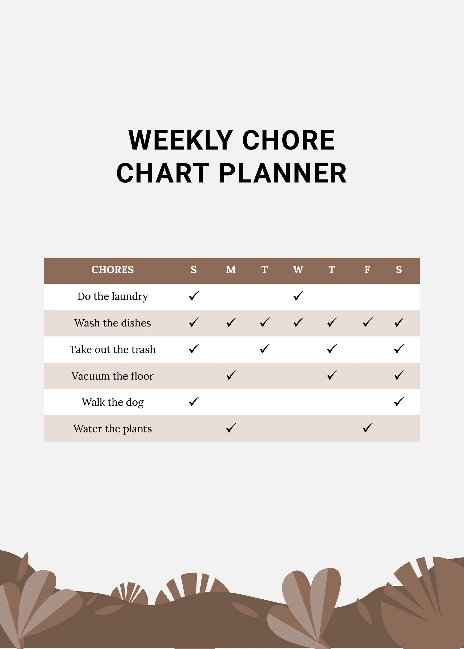 30+ Weekly Chore Chart Templates - DOC, Excel