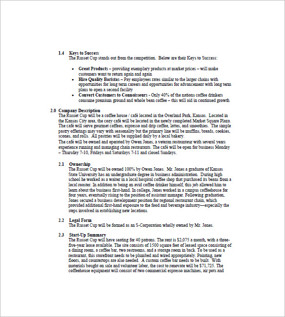 Download Business Proposal Coffee Shop Business Plan Sample Pics 