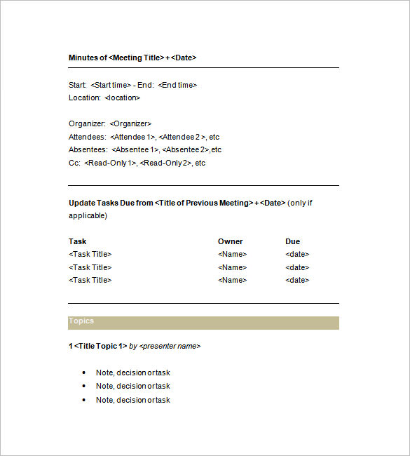 Board Meeting Minutes Template – 7+ Free Sample, Example Format Download!