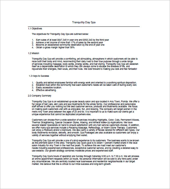 23 SPA Salon Business Plan Templates Google Docs MS Word Apple Pages
