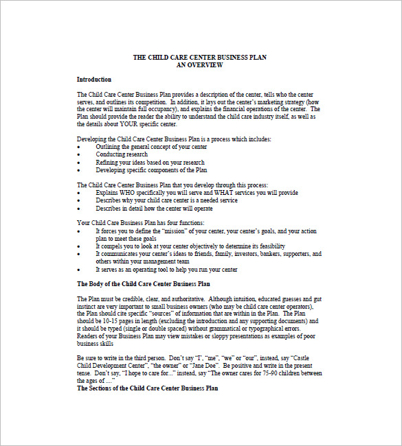 15+ Daycare Business Plan Template - Free Word, Excel, PDF Format Download