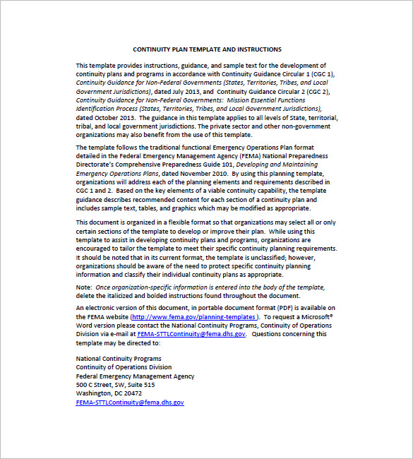 Business Continuity Plan Template - 29+ Free Word, Excel, PDF Format ...