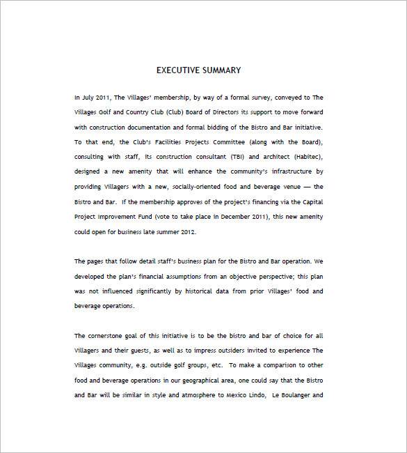 Bar Business Plan Template - 18+ Free Word, Excel, PDF Format Download