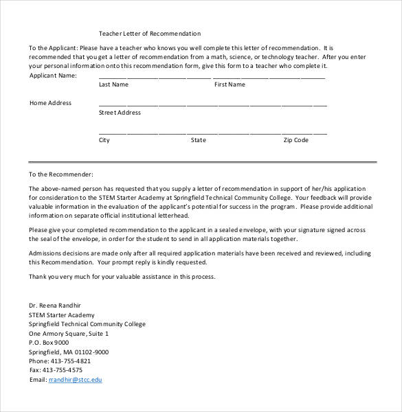 Free 28+ Letters of Recommendation for Teacher - PDF, DOC