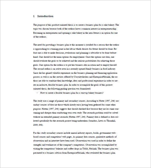 Bakery Business Plan Template - 23+ Word, Excel, PDF Format Download