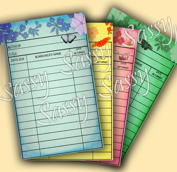 Library Card Template 17 Printable Sample Example Format Download 