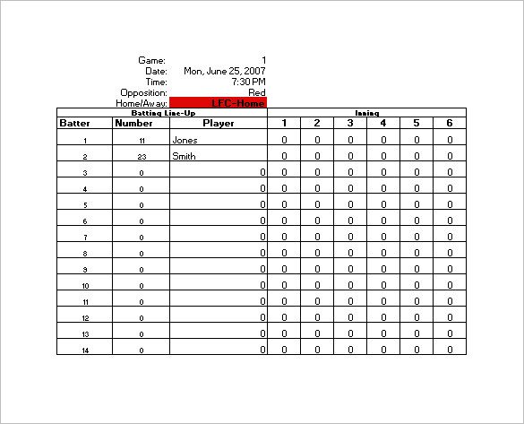 10+ Baseball Line Up Card Templates - DOC, PDF