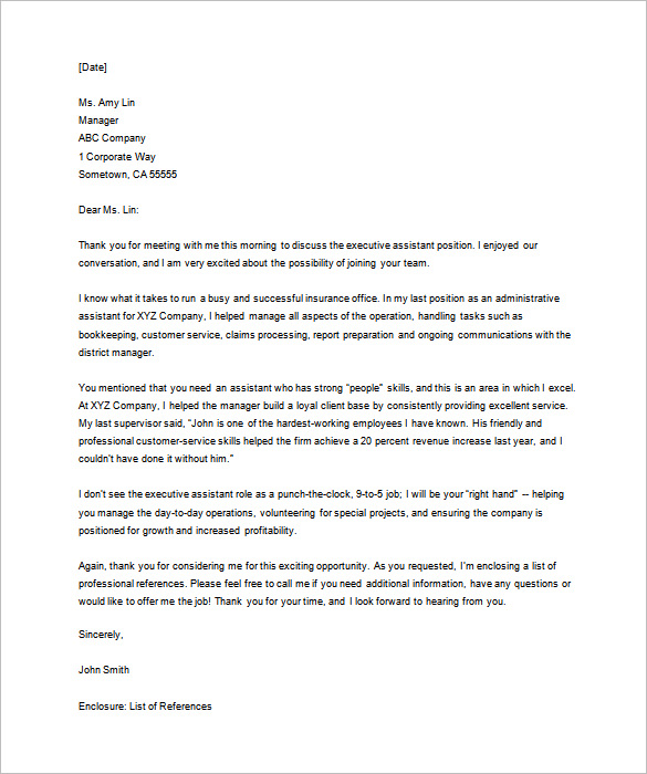  How To Write An Interview Format Sample Thank You Letters For After 
